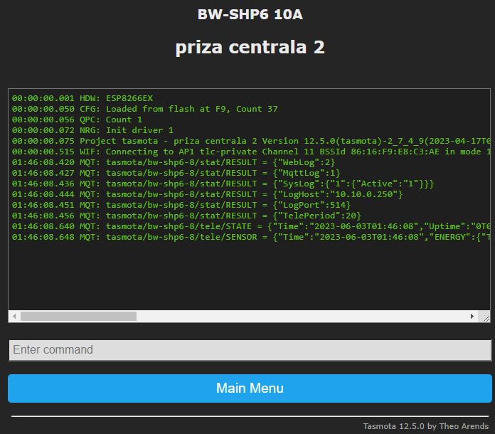 Console not working when Web log level is set to 0-None or 1-Error · Issue #18782 · arendst ...