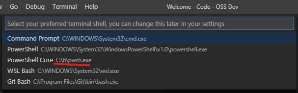 Support Pwsh Ps Core In Select Default Shell On Windows · Issue 72425 · Microsoftvscode · Github