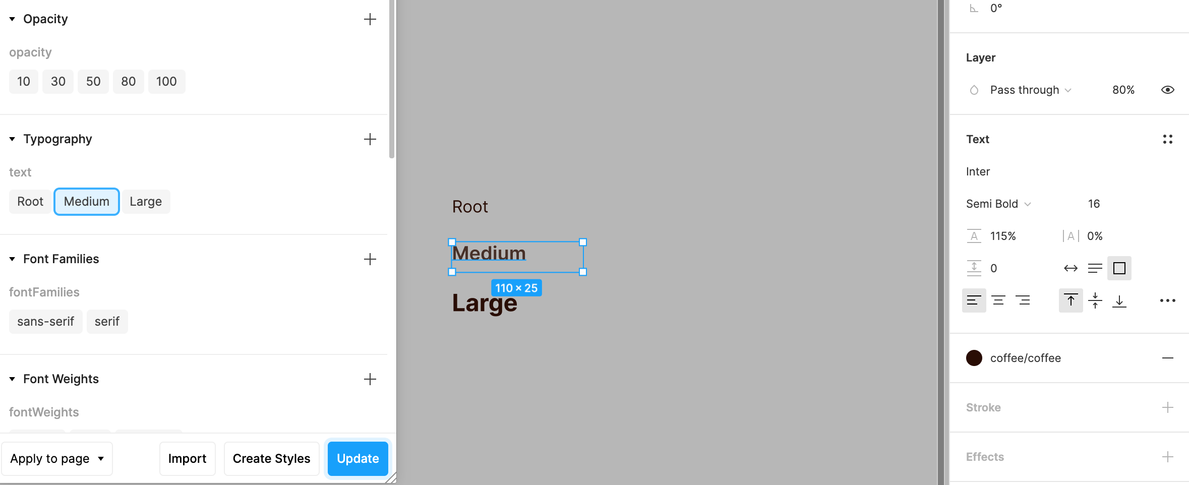 Updating a layer that has a Typography token applied outside of the styles library file hex ...