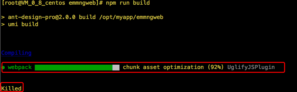 npm run build failed on CentOS 7.3 · Issue #2863 · ant-design/ant-design-pro · GitHub