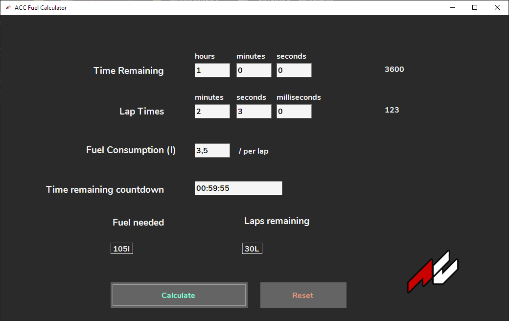 GitHub - Cestmir-Bernatsky/ACC_FuelCalculator