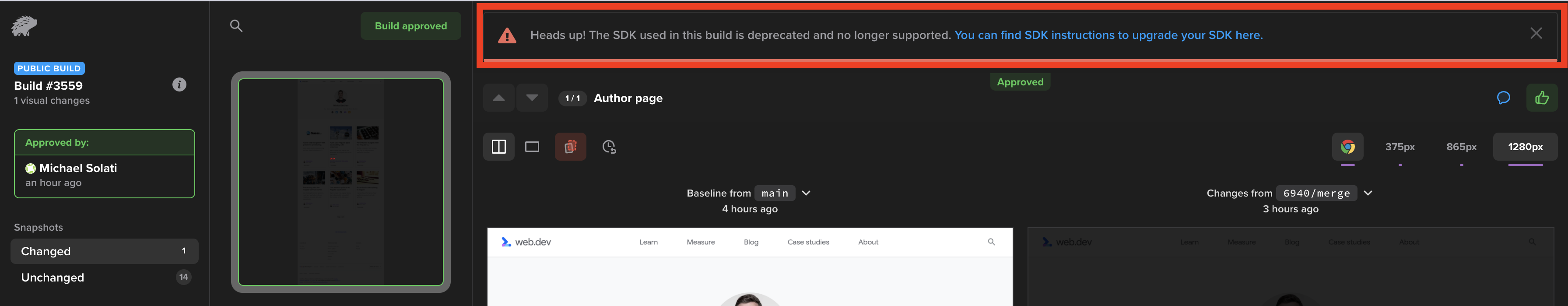 Percy out of date · Issue #6943 · GoogleChrome/web.dev · GitHub