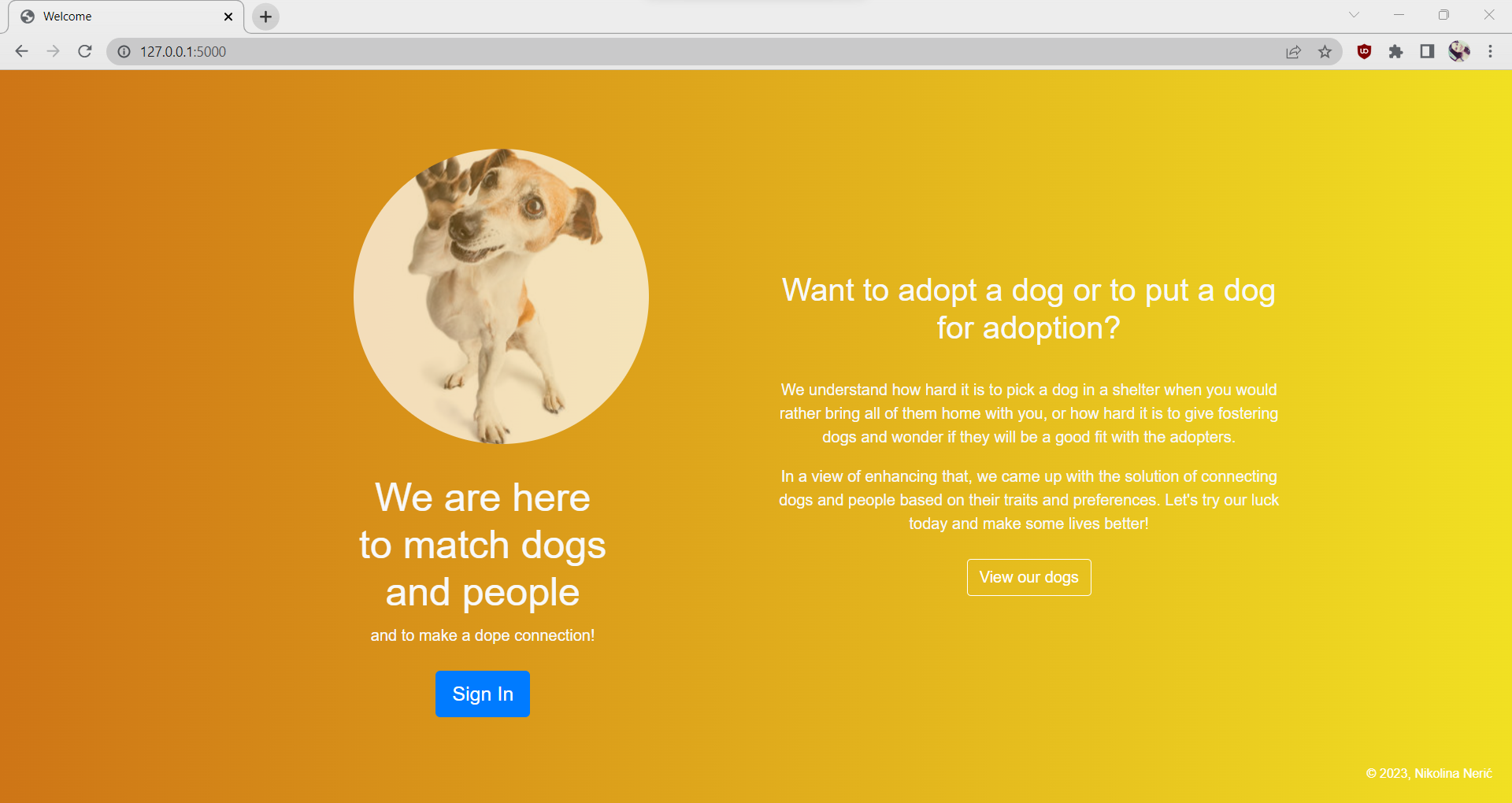 GitHub - nikolinaneric/Dogs-adoption-platform: Interactive platform for adopting dogs with the ...