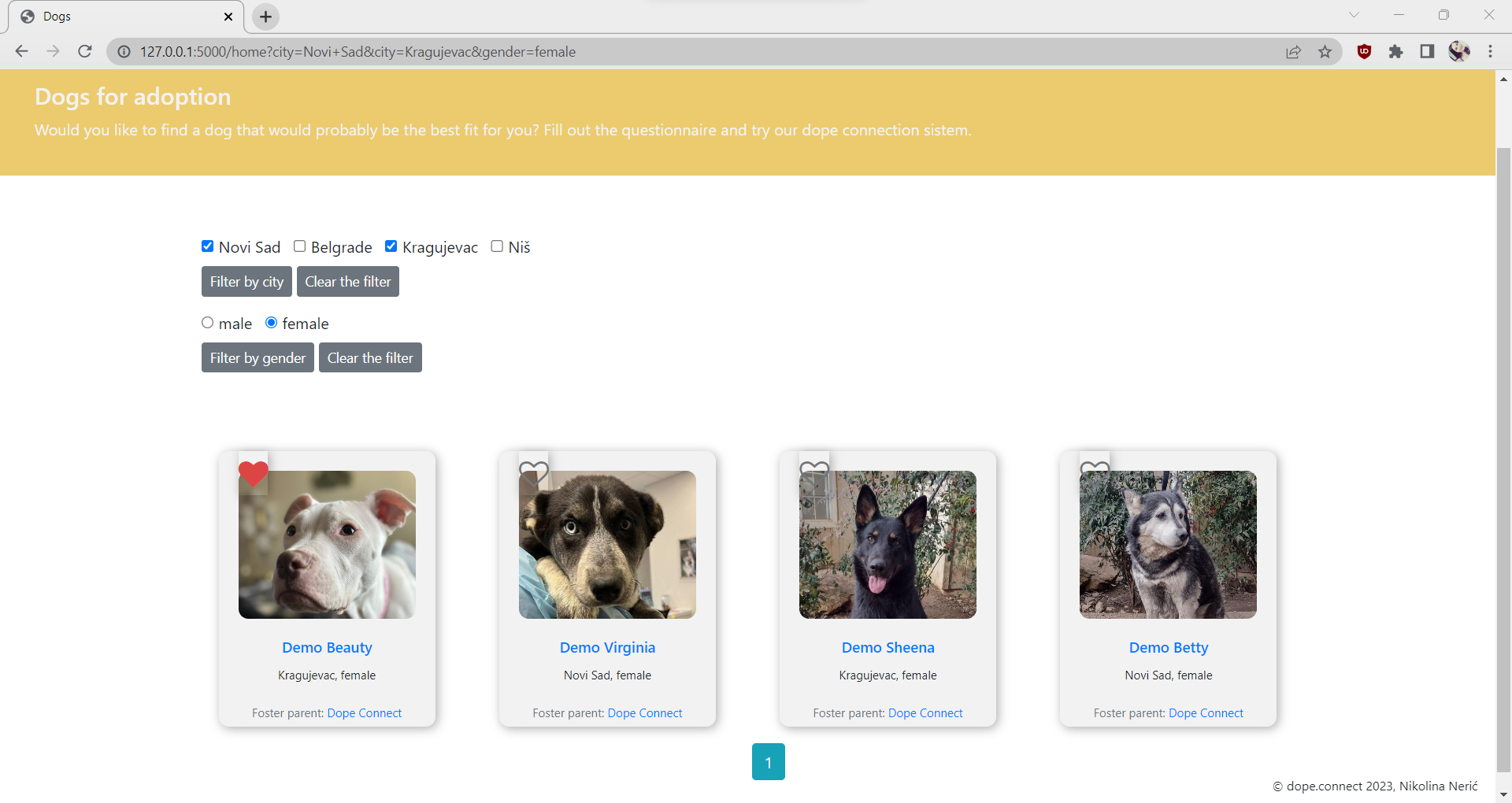 GitHub - nikolinaneric/Dogs-adoption-platform: Interactive platform for adopting dogs with the ...