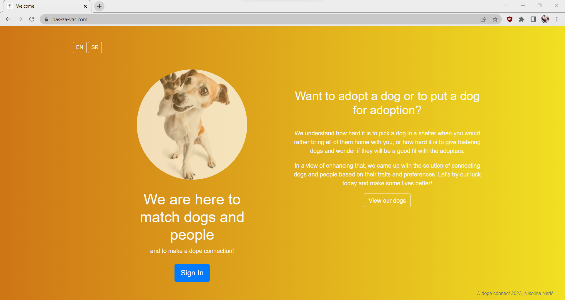 GitHub - nikolinaneric/Dogs-adoption-platform: Interactive platform for ...