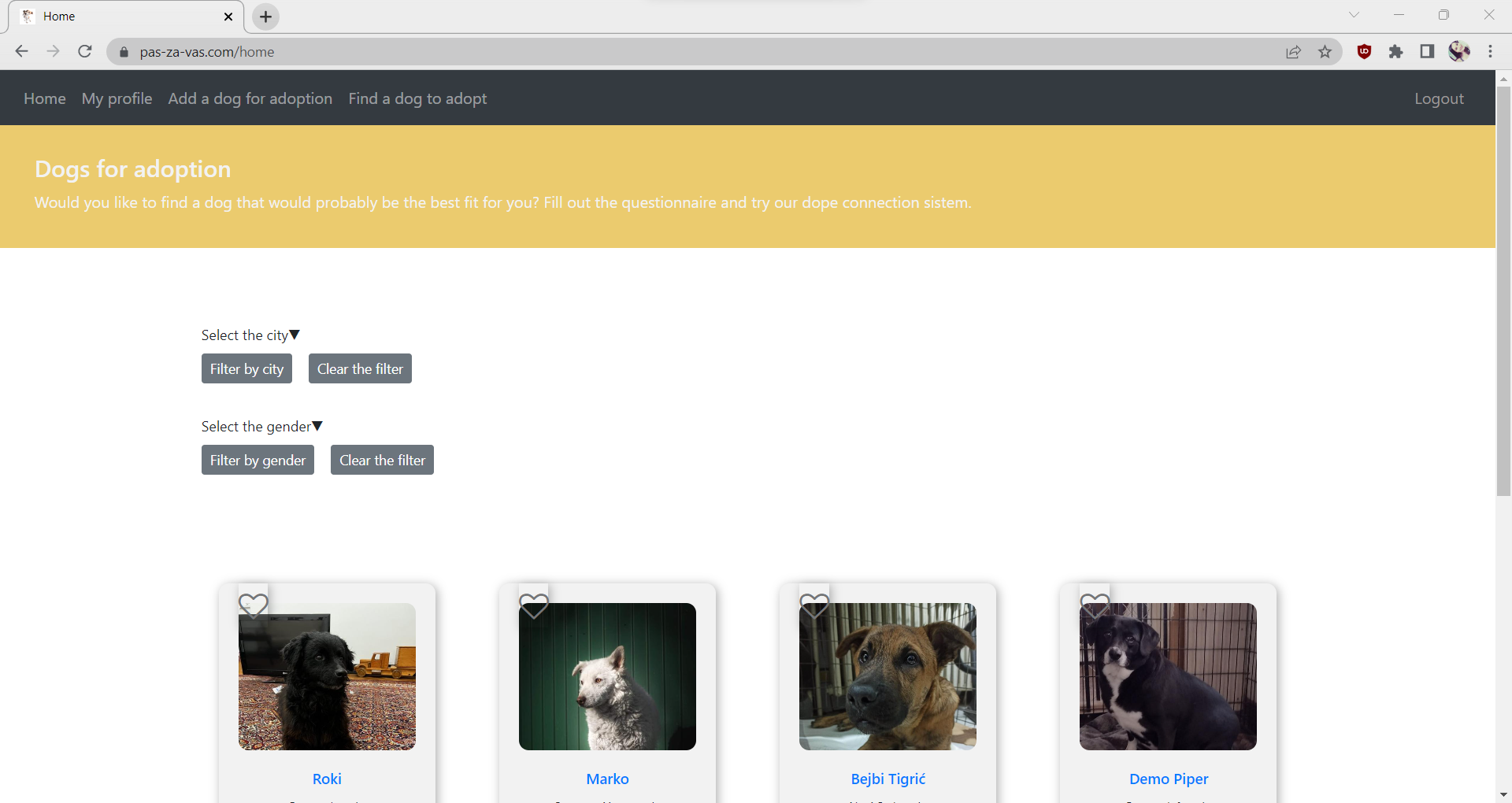 GitHub - nikolinaneric/Dogs-adoption-platform: Interactive platform for ...