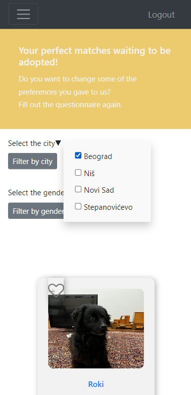 GitHub - nikolinaneric/Dogs-adoption-platform: Interactive platform for adopting dogs with the ...