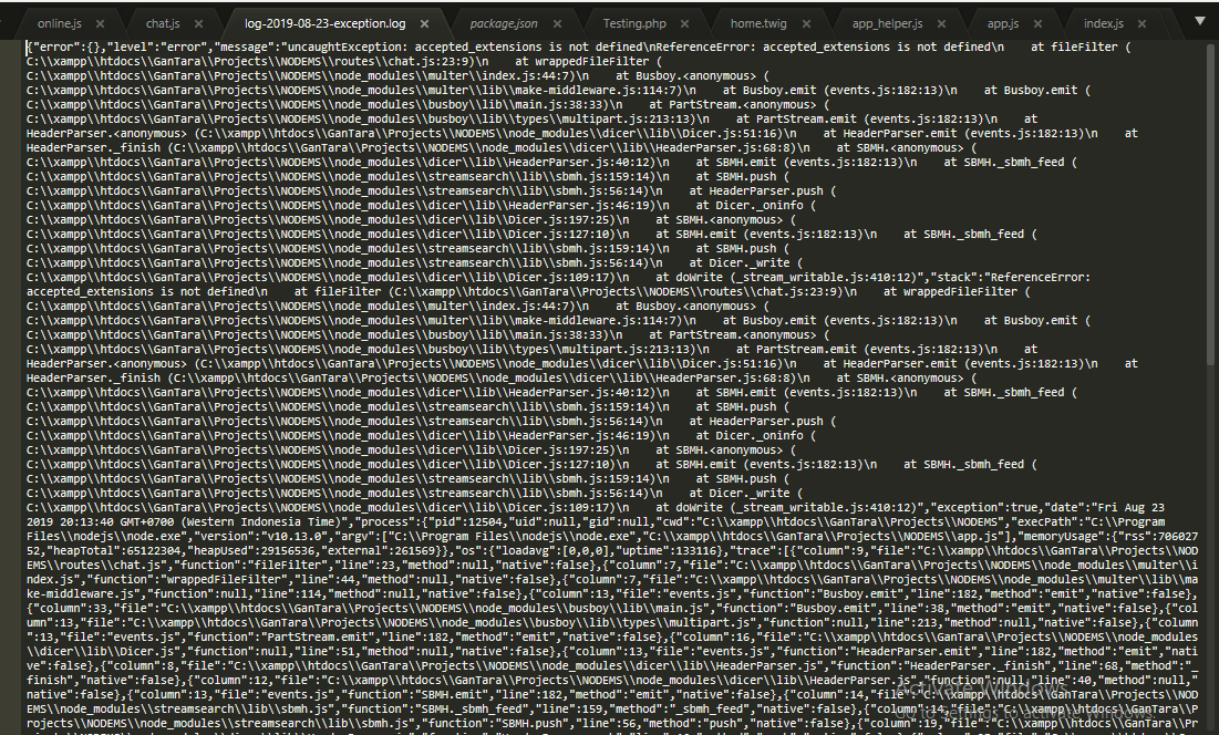 Custom Format - Exception Handler · Issue #1693 · winstonjs/winston · GitHub