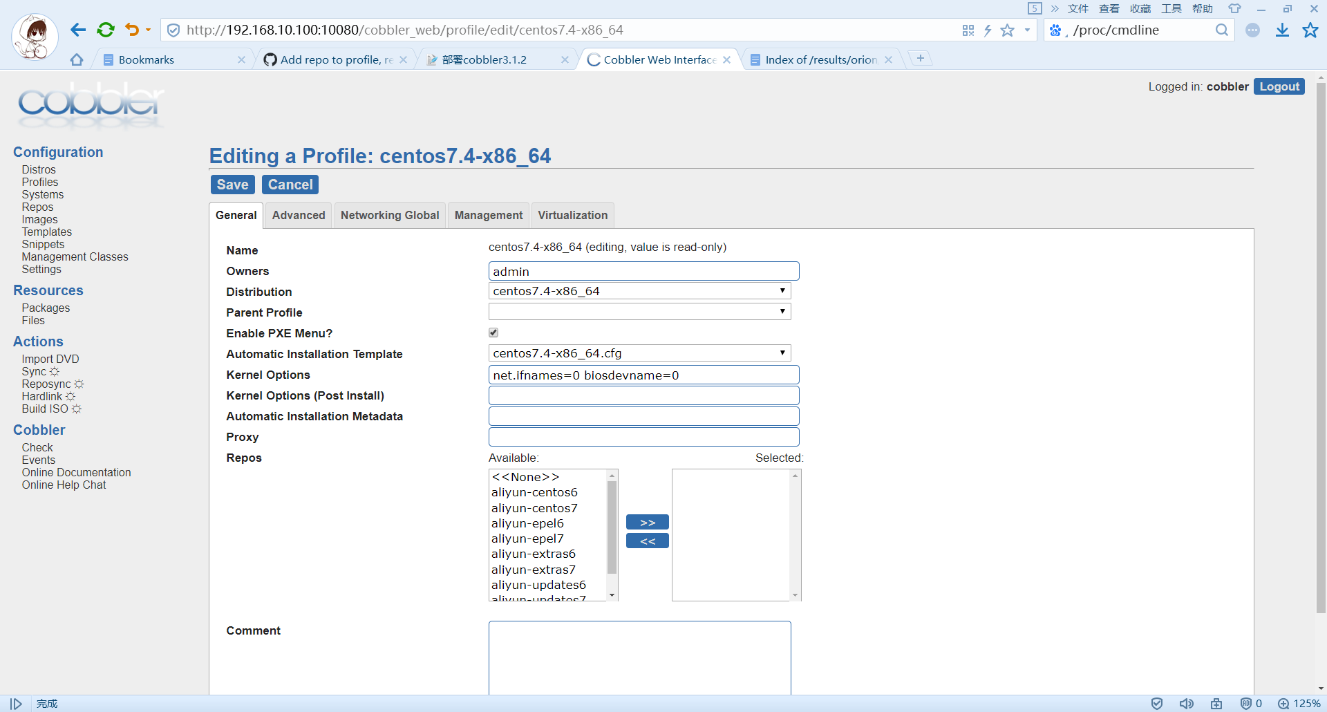 Add repo to profile, report error message. · Issue #2373 · cobbler/cobbler · GitHub
