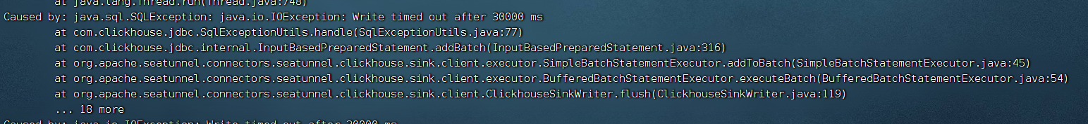 org.apache.seatunnel.connectors.seatunnel.clickhouse.exception.ClickhouseConnectorException ...