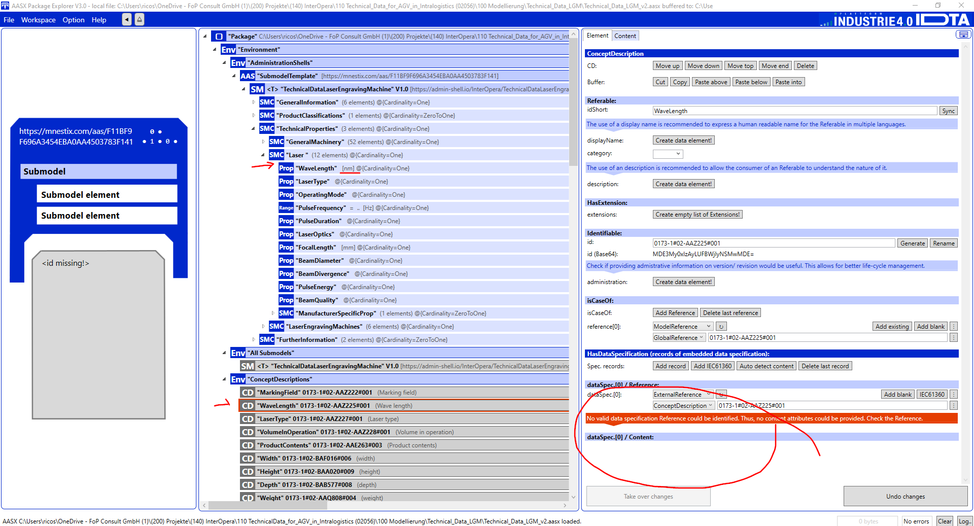 Dataspecification Not Shown After Loading Aasx Created In Pe 2x Into Pe 3 · Issue 658 · Admin 