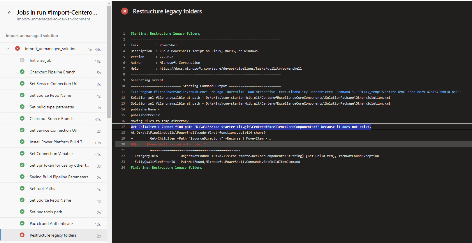 [ALM Accelerator - QUESTION] QUESTION Get-ChildItem : Cannot find path because it does not exist ...