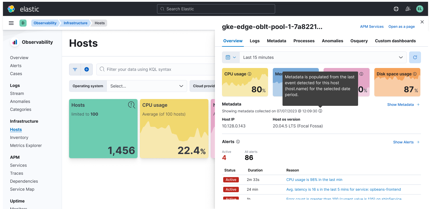 [Infra UI] Add tooltips to Asset Details · Issue #164594 · elastic/kibana · GitHub