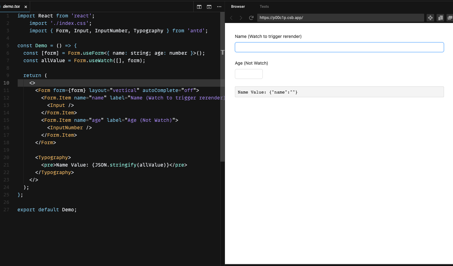How to get real-time data values from form? · ant-design ant-design · Discussion #40229 · GitHub