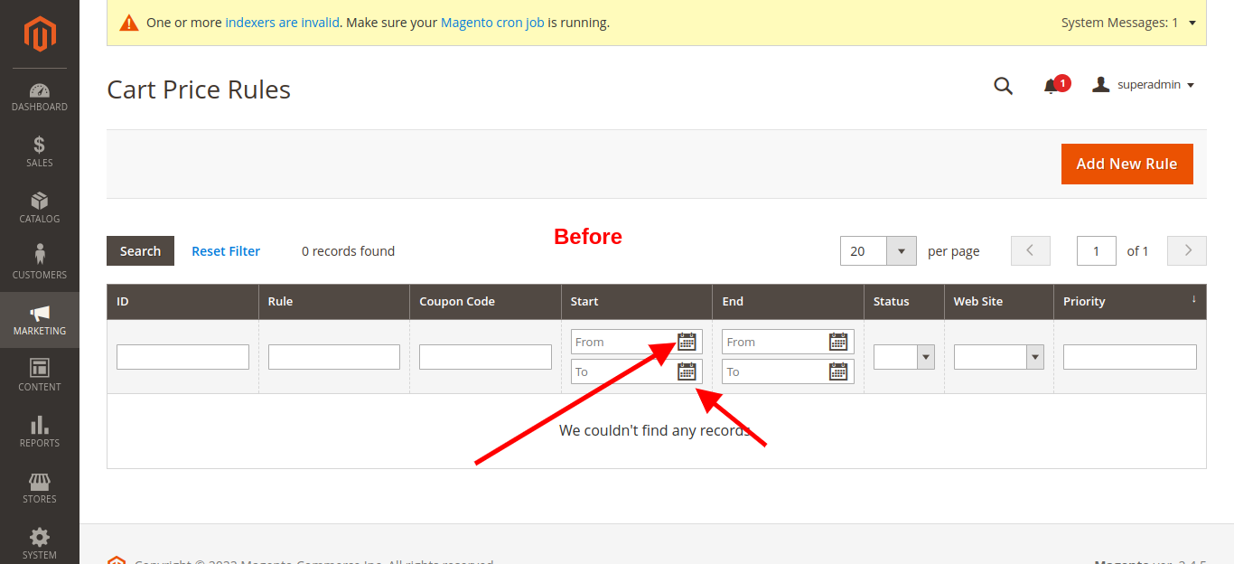 Magento Community Edition: Version 2.4.5 - Date Picker design getting disturb · Issue #36499 ...