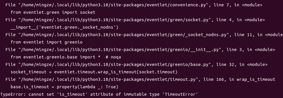 [Python 3.10.0] TypeError: cannot set 'is_timeout' attribute of immutable type 'TimeoutError ...
