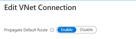 feat: configure propagate default route option when peering vnet with ...