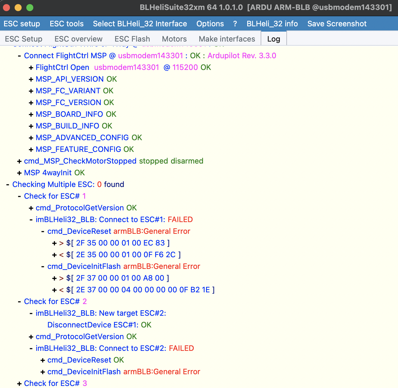 Found no valid ESC configuration (new drone) iFlight405 AIO · Issue #455 · bitdump/BLHeli · GitHub