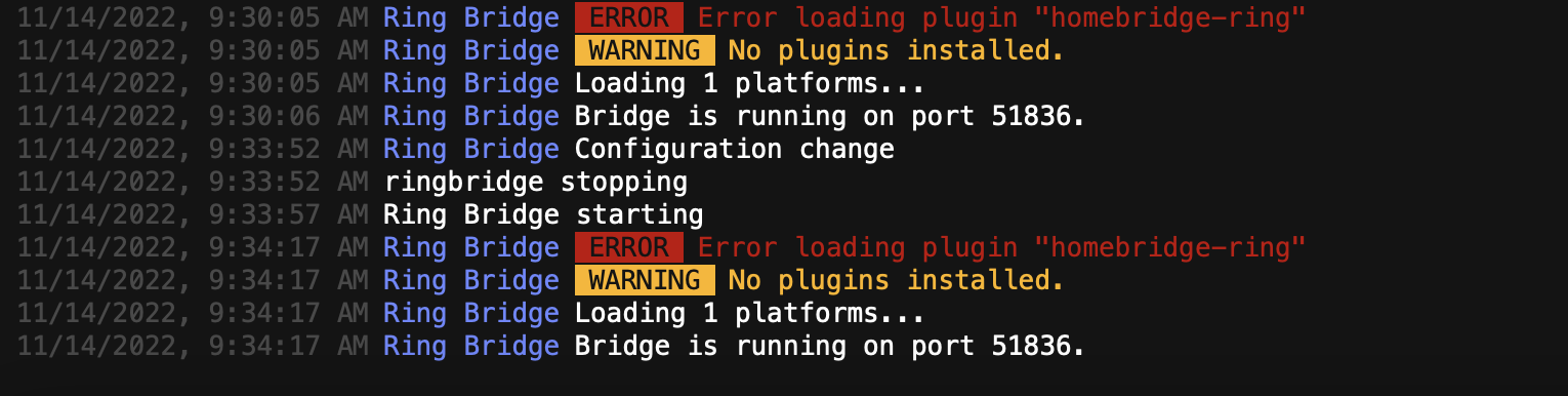 Version 11.5 and 11.4 removed Ring Devices from HomeKit · Issue #1098 · dgreif/ring · GitHub