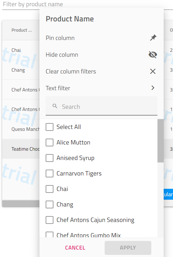Excel style filter does not show its state correctly when filtering operands different than ...