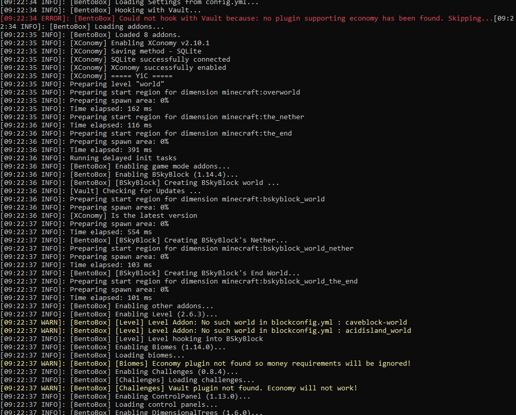Not recognizing economy plugin · Issue #1485 · BentoBoxWorld/BentoBox · GitHub