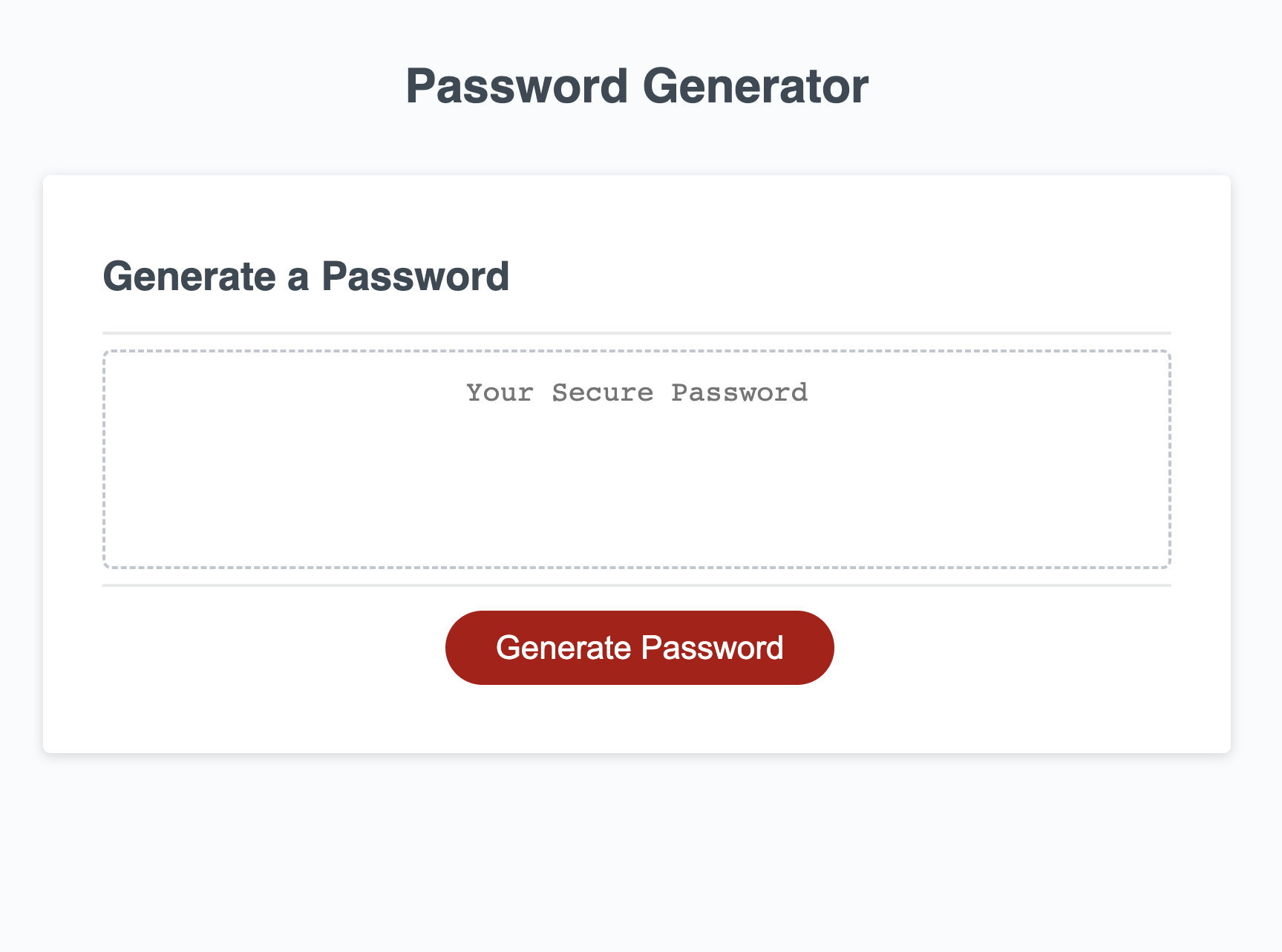 GitHub - jbernzweig/03-password-generator: A password generator ...