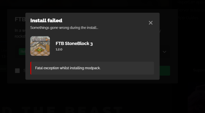 [Bug]: Fatal exception whilst installing modpack · Issue #743 · FTBTeam/FTB-App · GitHub