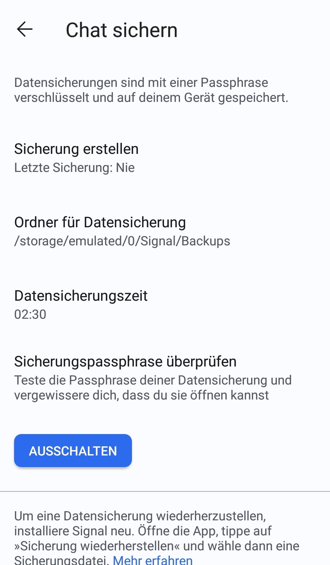 Backup failed - Signal Sicherung gescheitert · Issue #13083 · signalapp/Signal-Android · GitHub