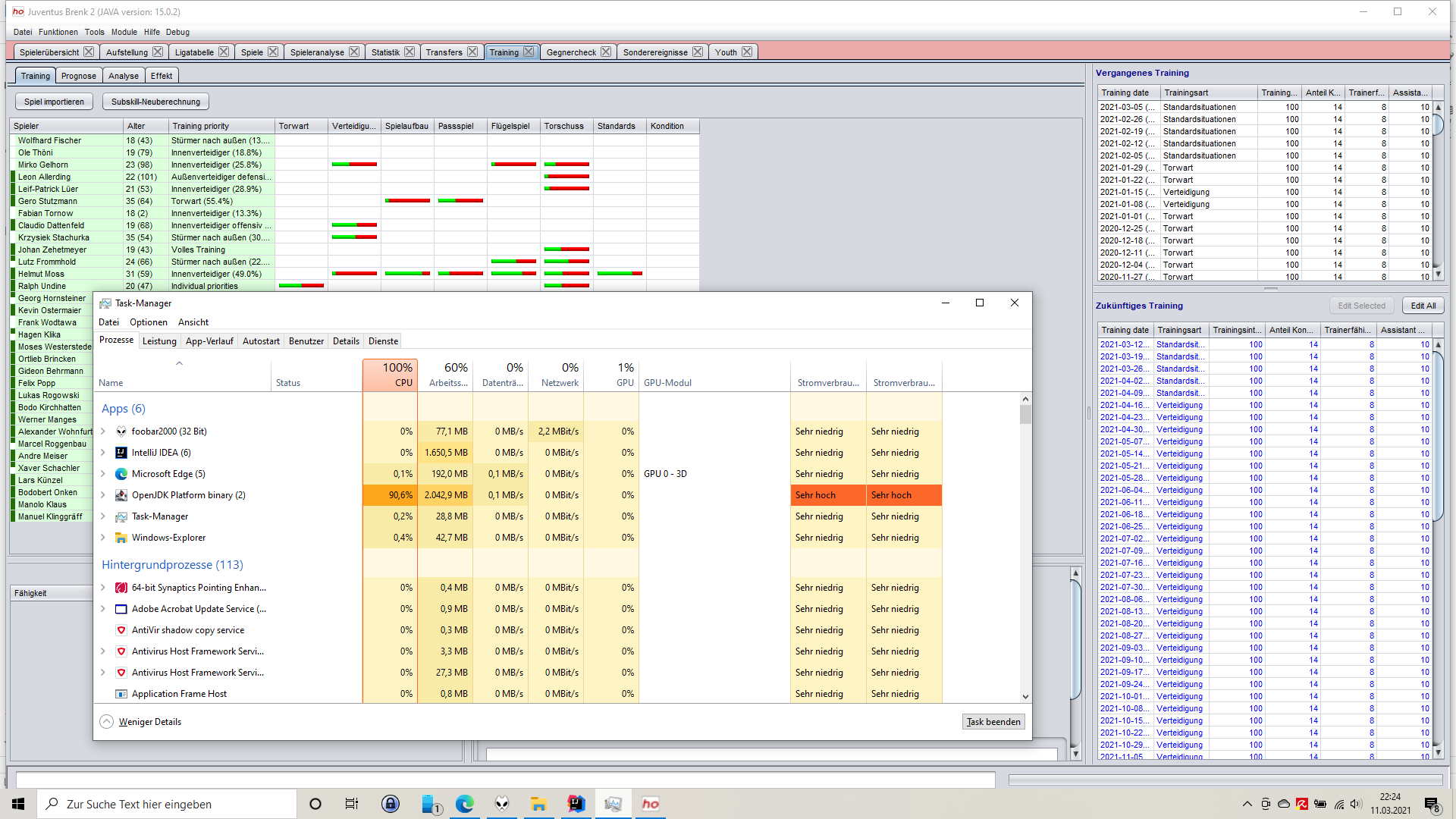 [BUG] training panels are cpu intensive · Issue #975 · ho-dev/HattrickOrganizer · GitHub