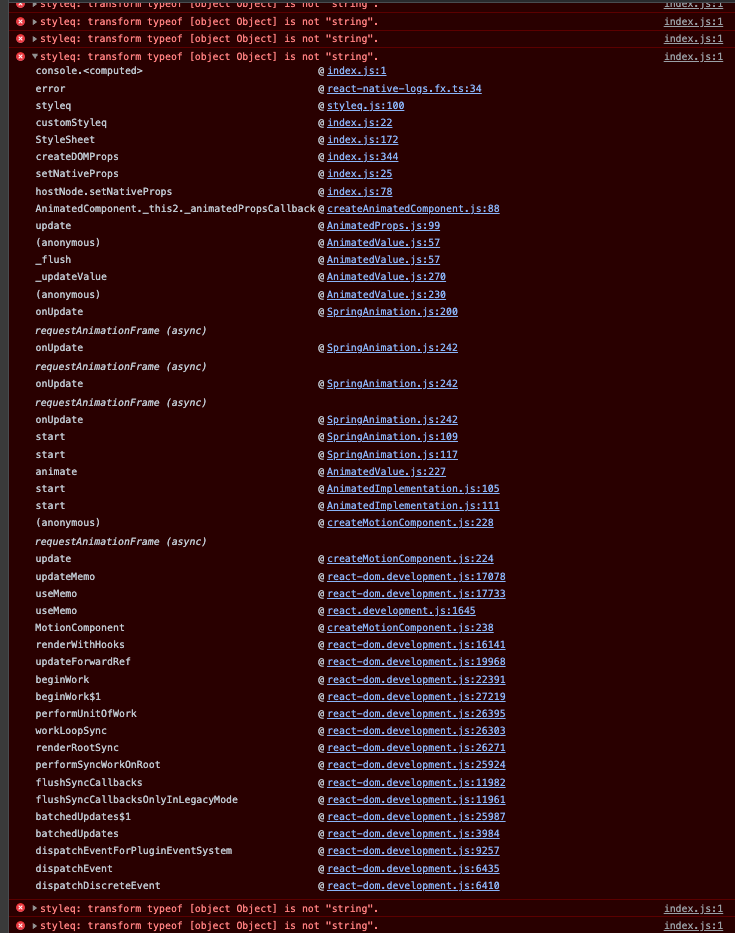 Animations from @legendapp/motion throwing error after migrating to nativewind from tailwindcss ...