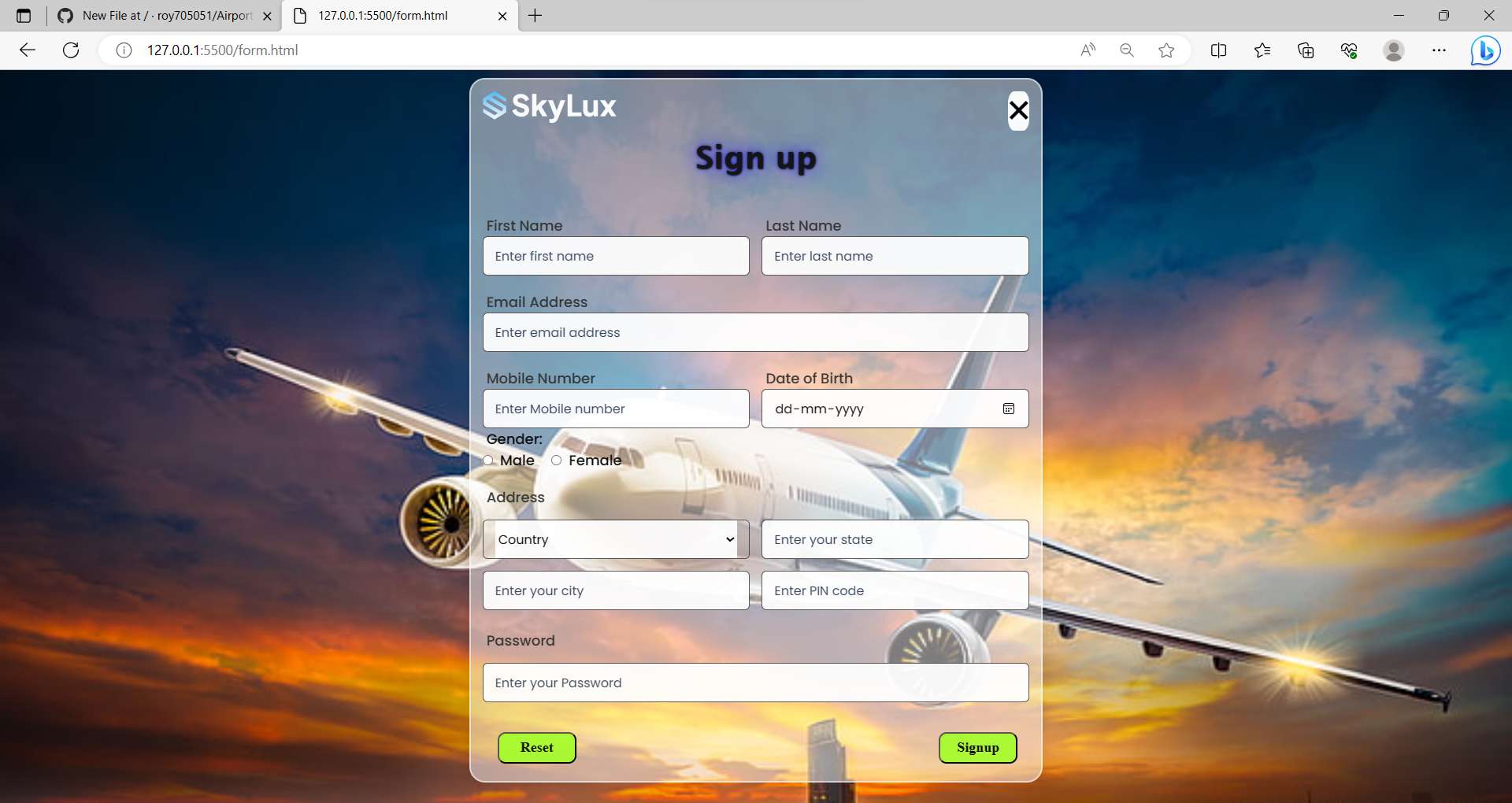 GitHub - roy705051/Airport-Portal: Airport-Portal using HTML , CSS AND JS