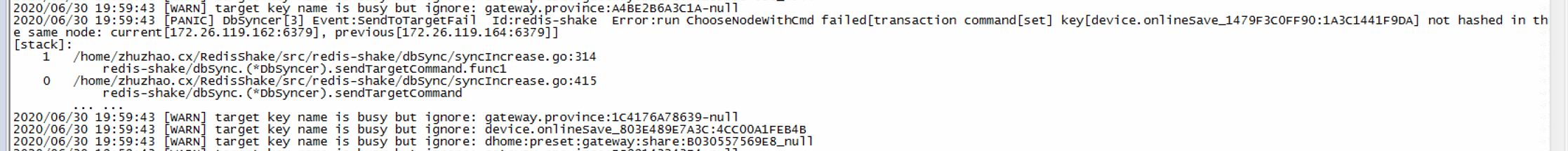 集群之间增量同步数据出错： · Issue #290 · tair-opensource/RedisShake · GitHub