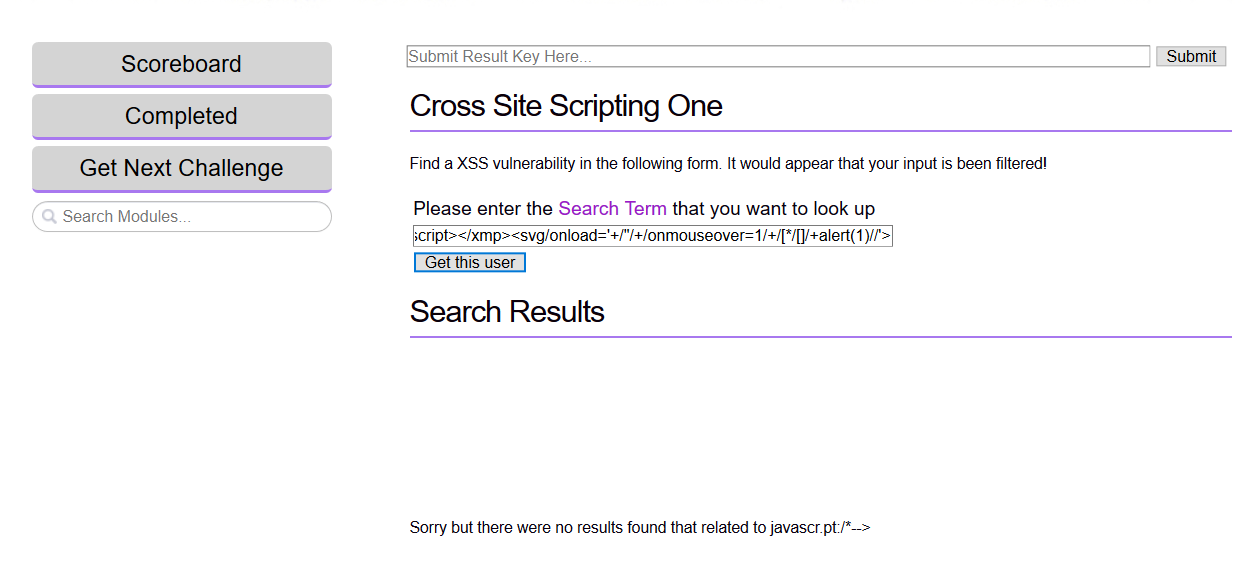 [BUG] Cross Site Scripting One exercise has a bug in XSS filtering · Issue #541 · OWASP ...