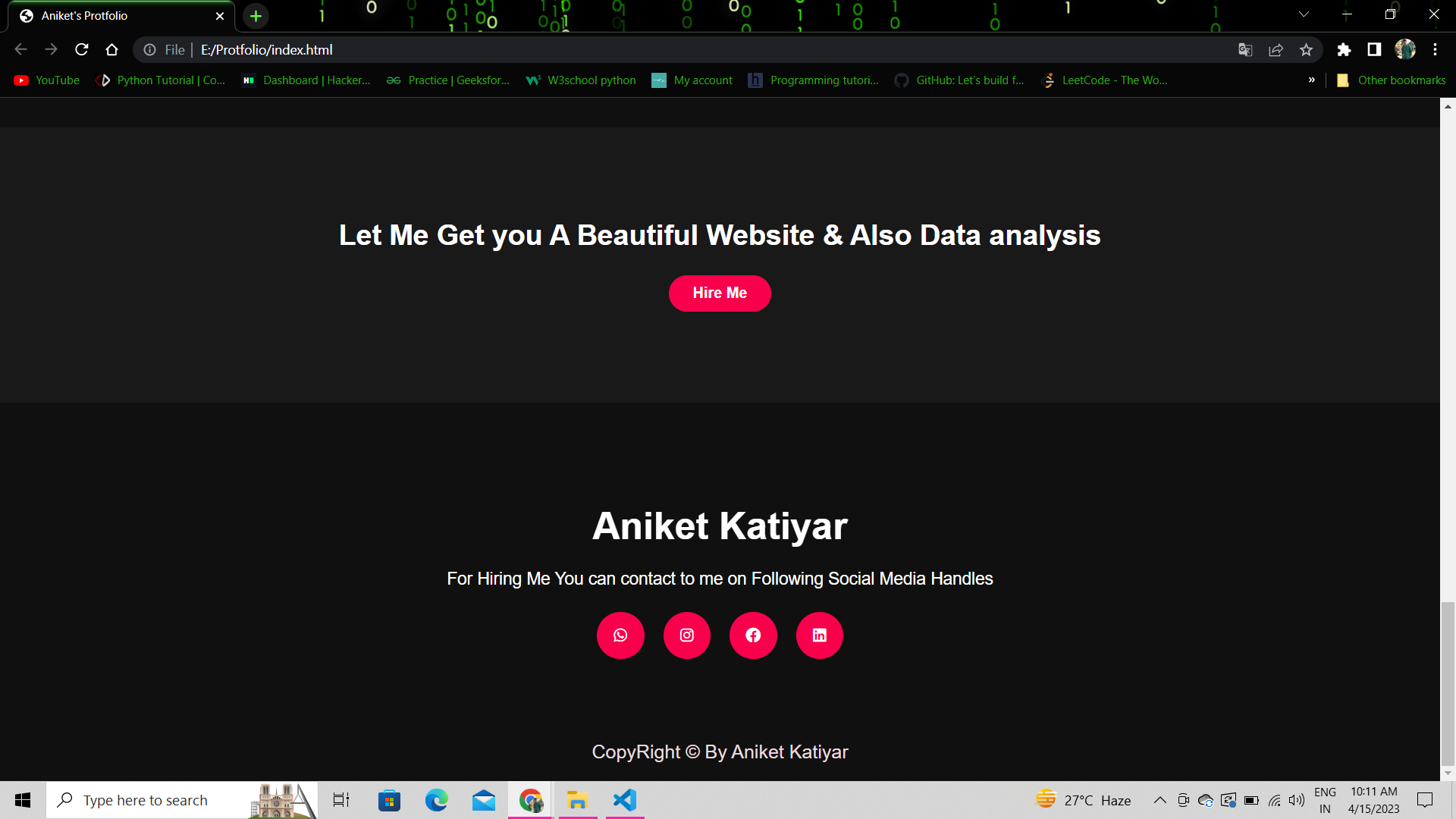 GitHub - AniketKatiyarr/Protfolio