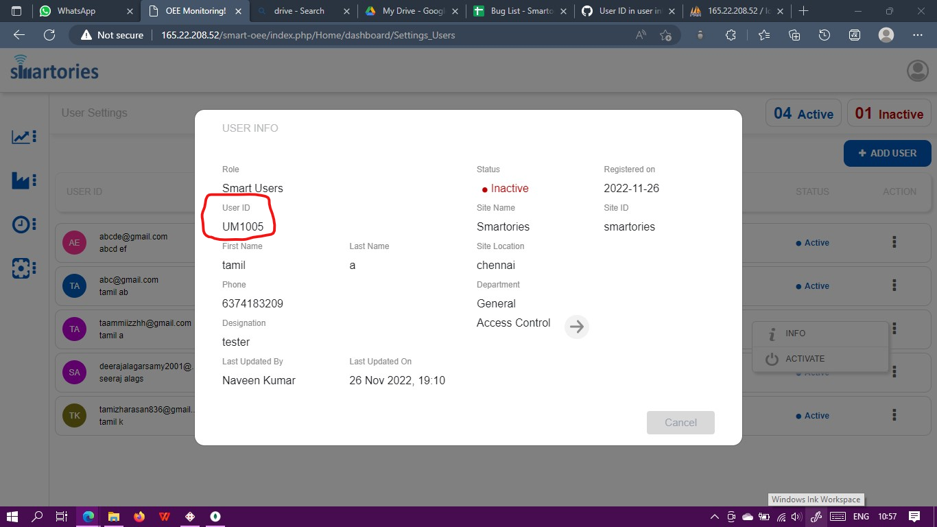 User ID in user info doesnt show the mail id of the user · Issue #7 · SmartMach/webapp-v1 · GitHub