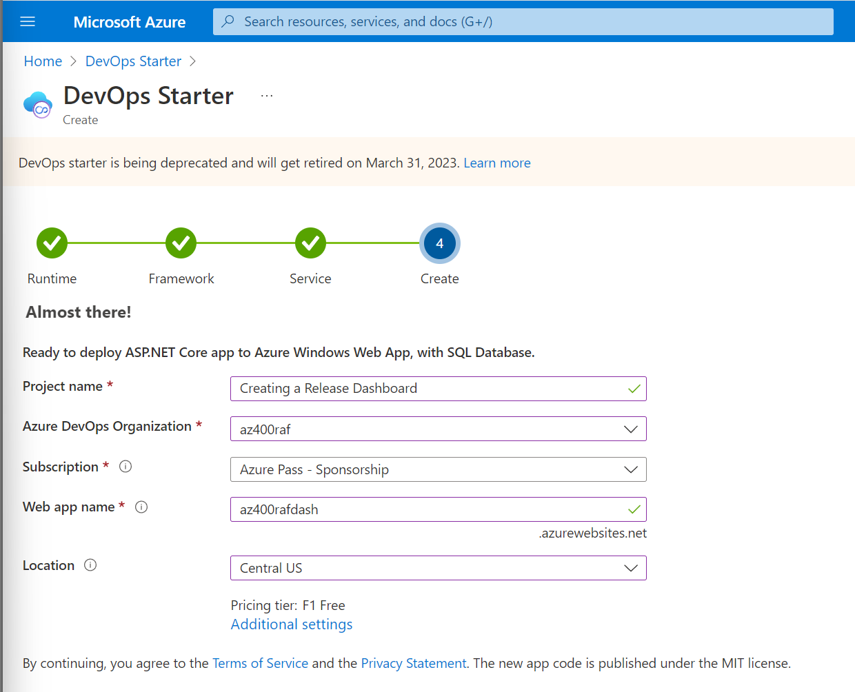 M04-LAB10: DevOps Starter cannot be created · Issue #317 · MicrosoftLearning/AZ400 ...