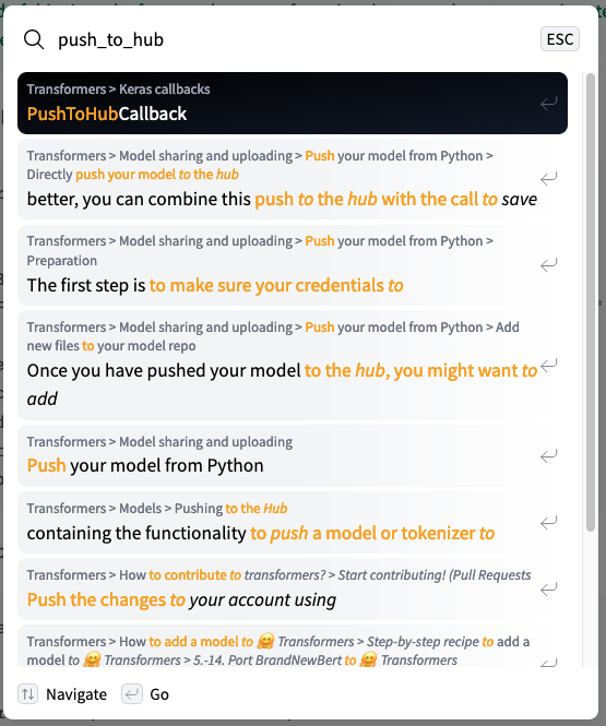 Searching for specific arguments in classes / functions · Issue #78 · huggingface/doc-builder ...