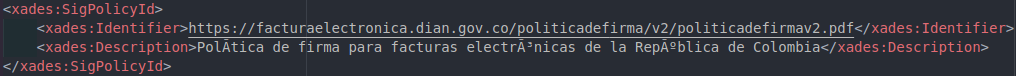 How can I transform the ds:Reference to adjust to signature to Colombia legal entity (DIAN ...