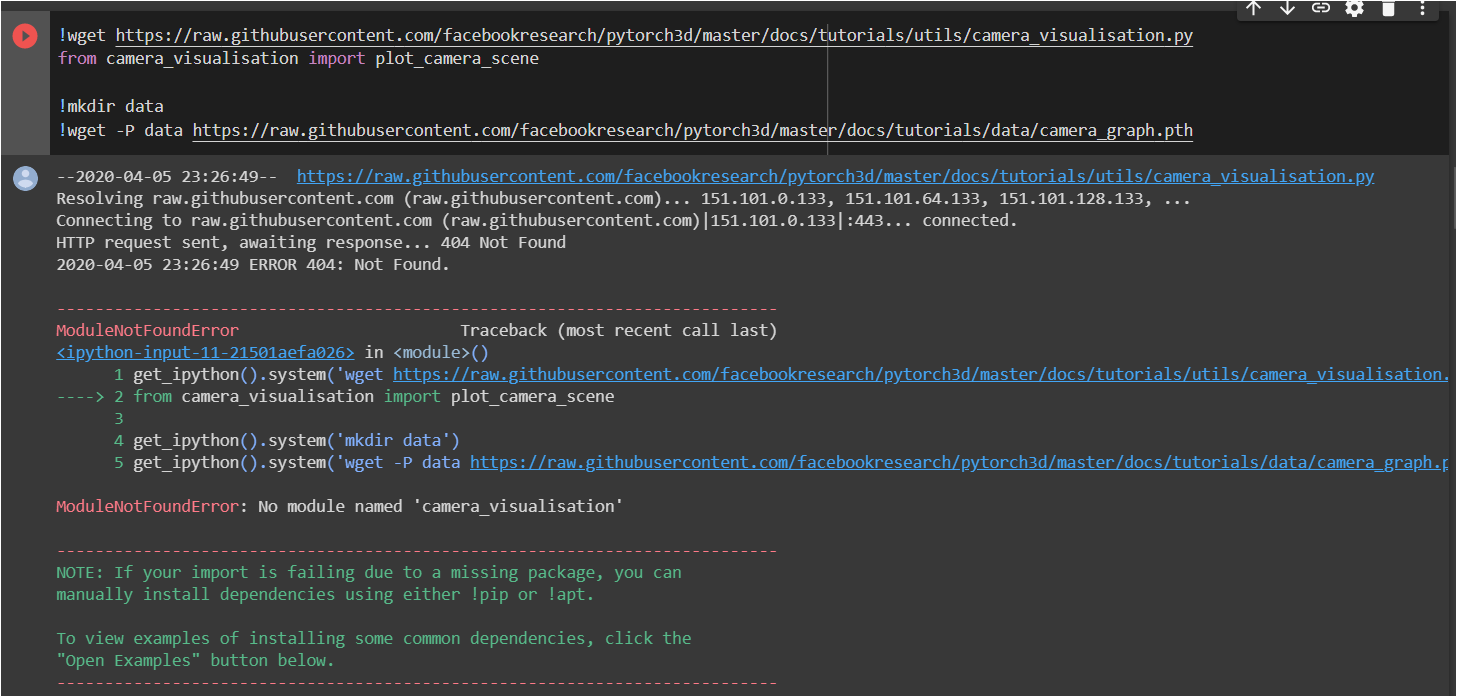 Bundle Asjustment: No module named 'camera_visualisation' · Issue #141 · facebookresearch ...