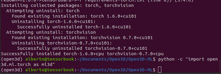 Installation Issue · Issue 139 · Isl Org Open3d Ml · Github