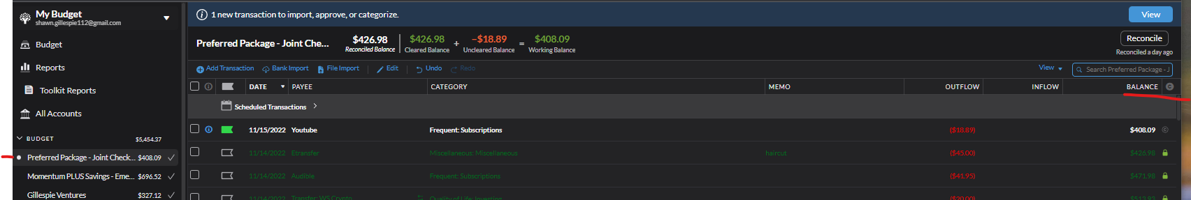 [BUG] ... running balance doesnt work on any accounts except Main account · Issue #3005 ...