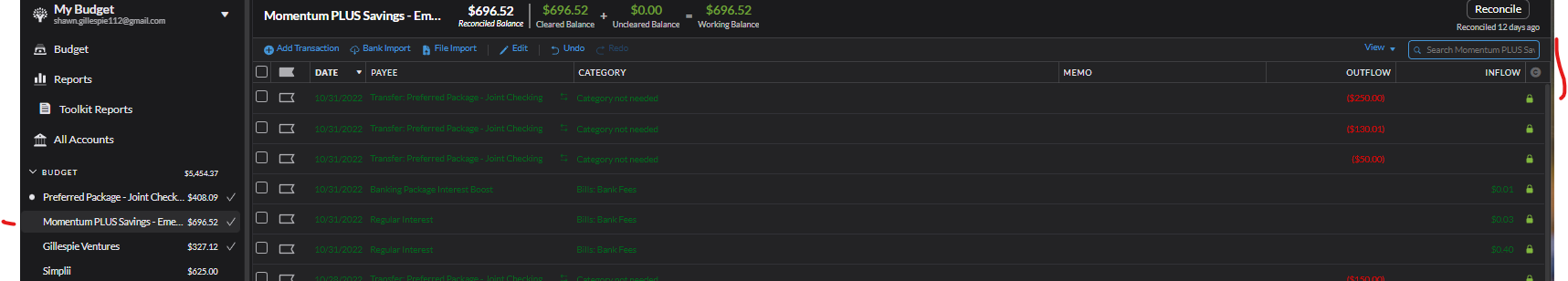 [BUG] ... running balance doesnt work on any accounts except Main account · Issue #3005 ...