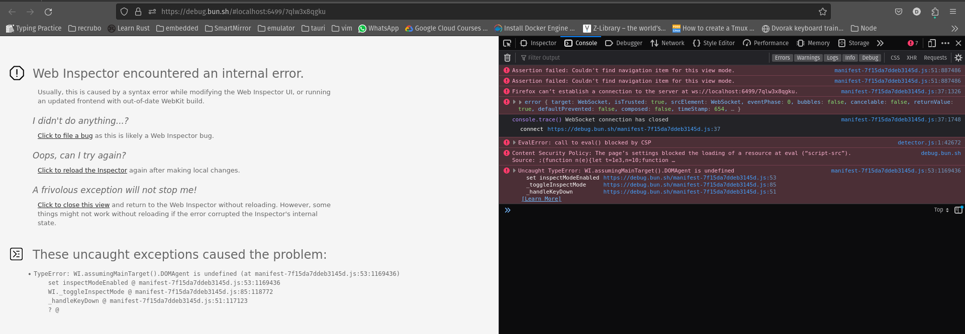 Bun Inspector Fails To Load When Ran Inside A Docker Container · Issue 7225 · Oven Sh Bun · Github