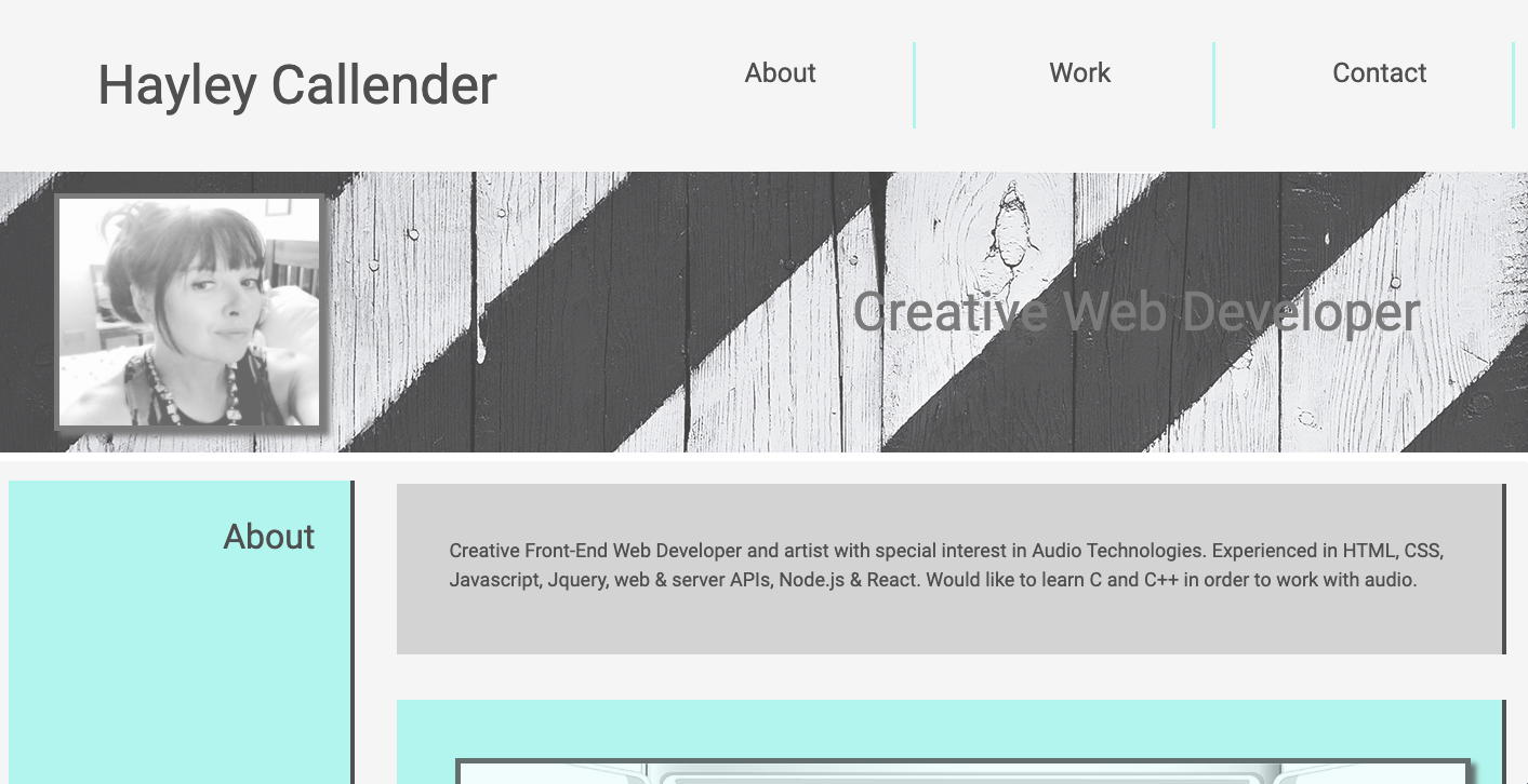 GitHub - Songbird1978/Hayley-Callender-Portfolio: Professional ...