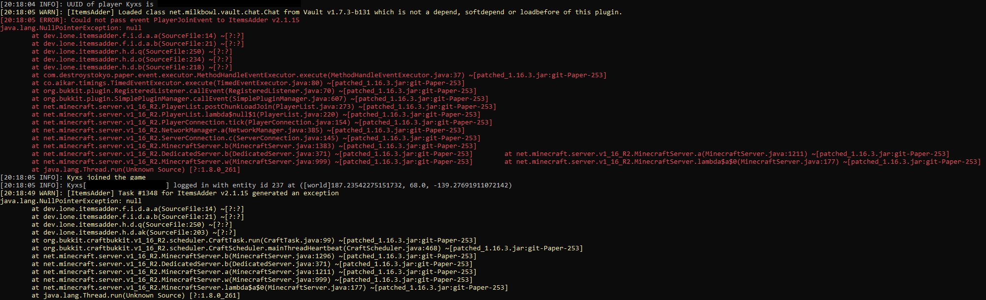 [BUG] Error with Vault · Issue #472 · PluginBugs/Issues-ItemsAdder · GitHub