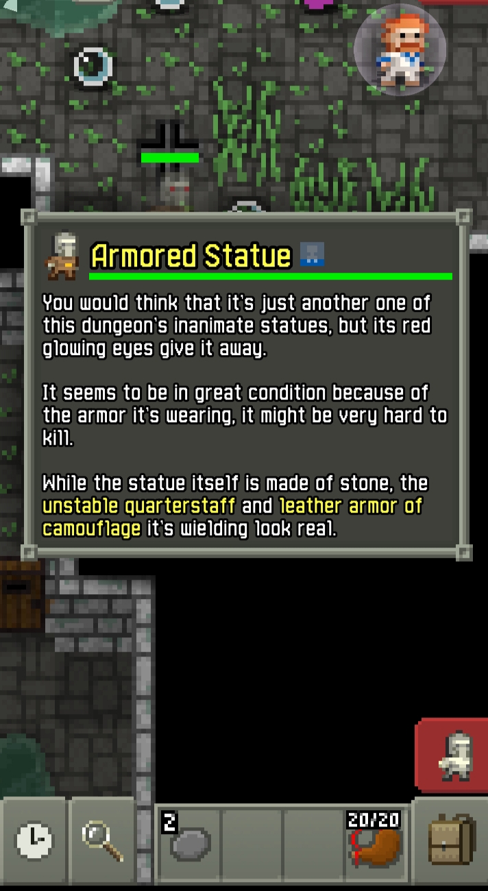 Camouflage armor of statue invalid for player · Issue #1265 · 00-Evan/shattered-pixel-dungeon ...