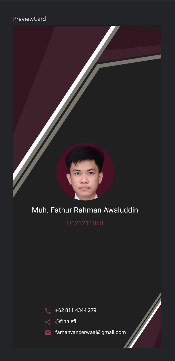 GitHub - fathurawaluddin/unit1-pathway3-D121211050: Bussiness Card App
