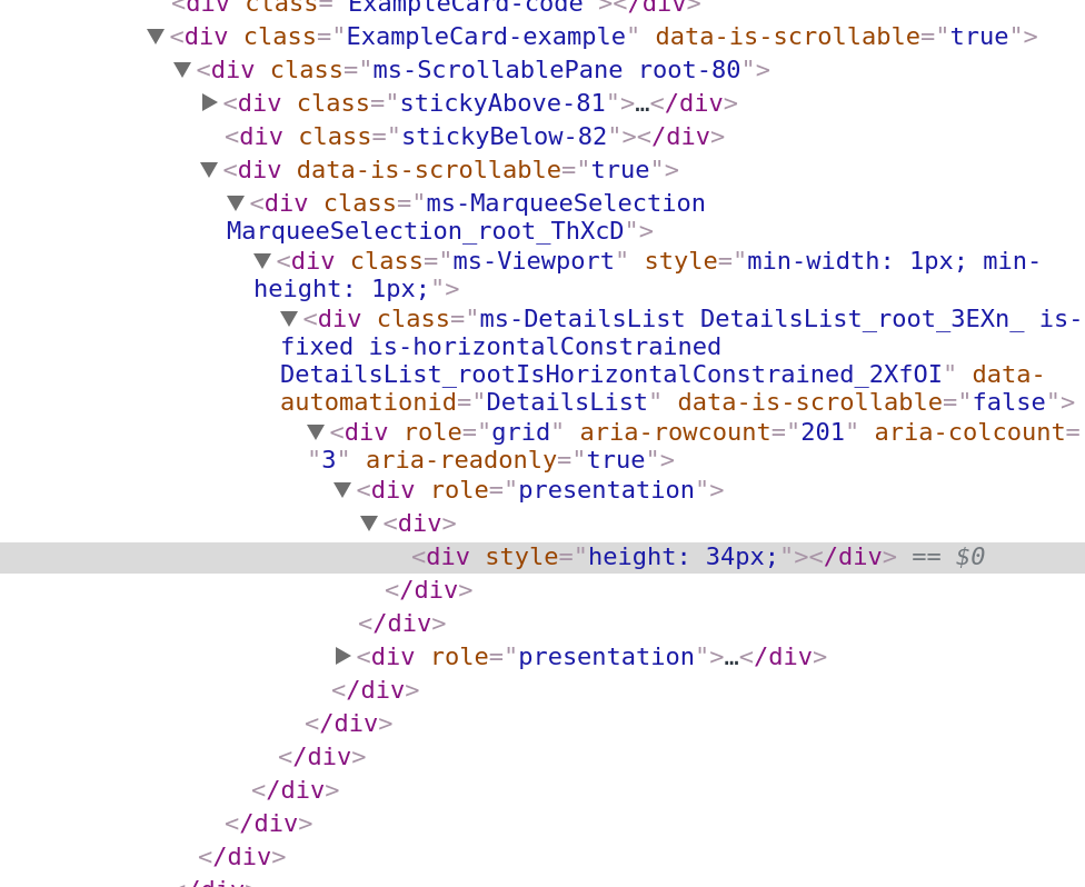 Scrollablepane Detailslist And Sticky Header Blank Space Inserted And Sticky Obscures 1st Item 