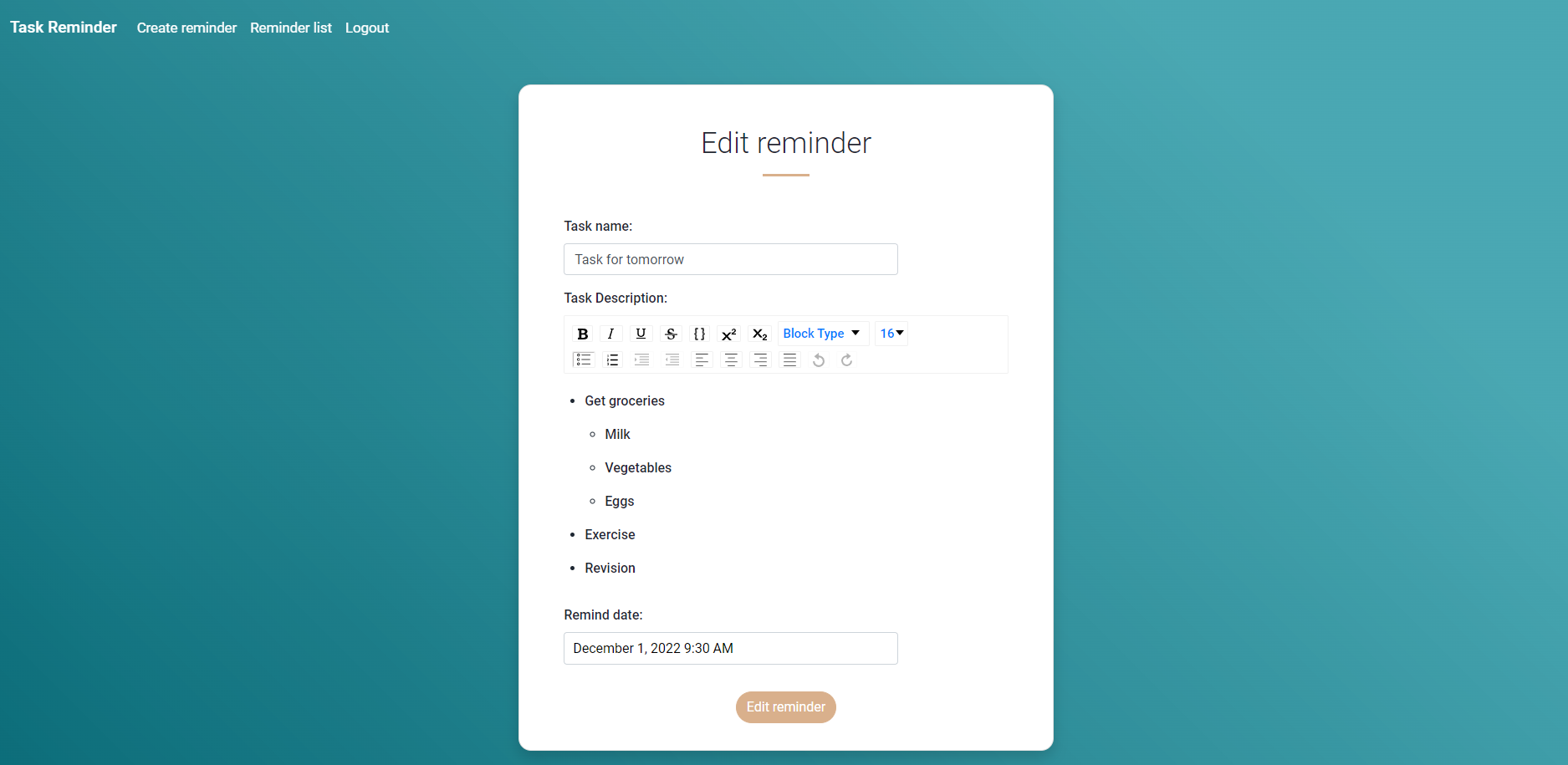 GitHub - tzy2080/mern-reminder