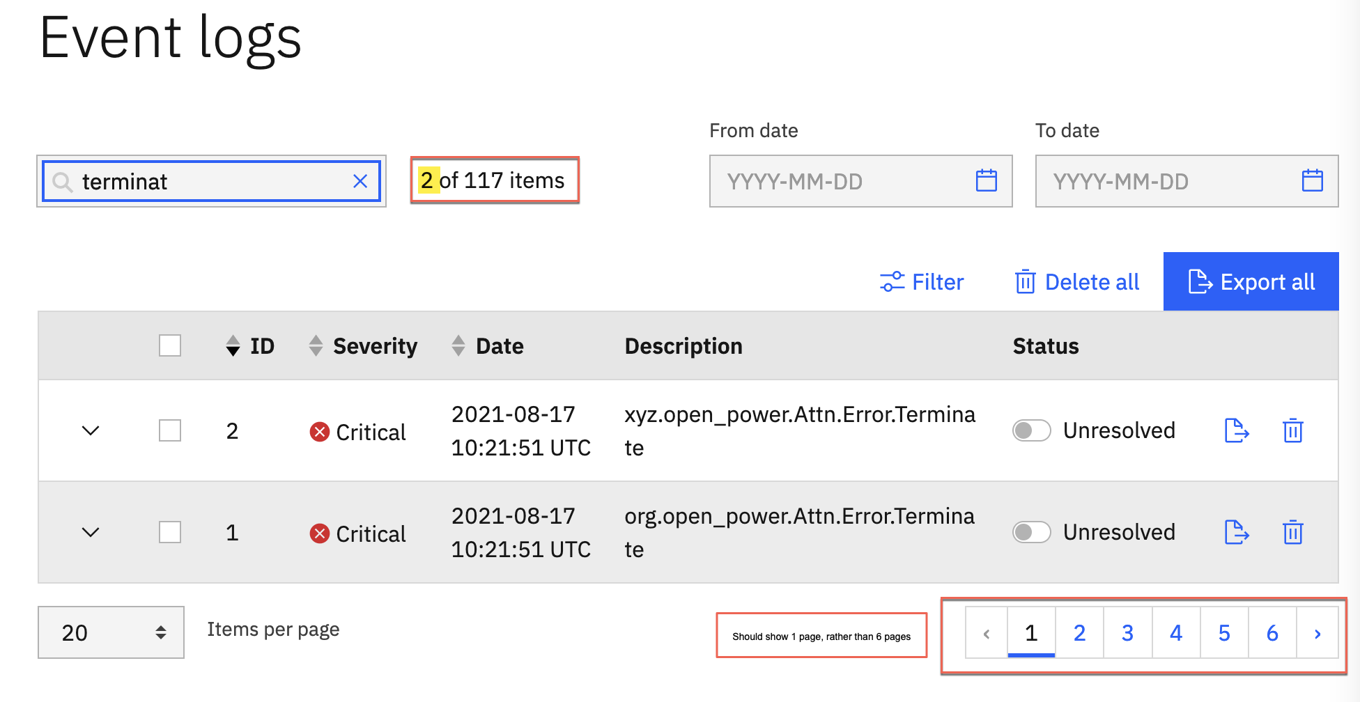 GUI : Table pagination not updated when filtered · Issue #3308 · ibm-openbmc/dev · GitHub